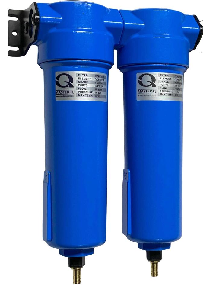 Filter set, dual, 1/0.01 micron, 70CFM. Inc auto drains, mounting set ...